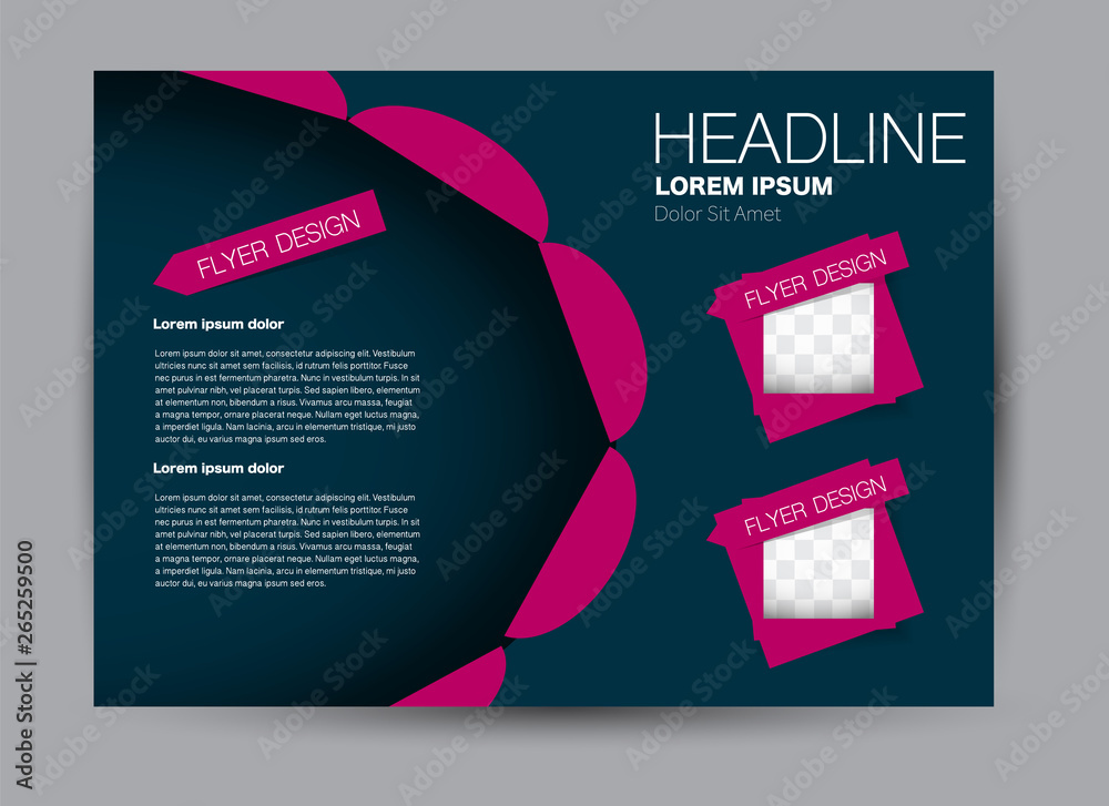 Landscape wide flyer template. Billboard banner abstract background ...