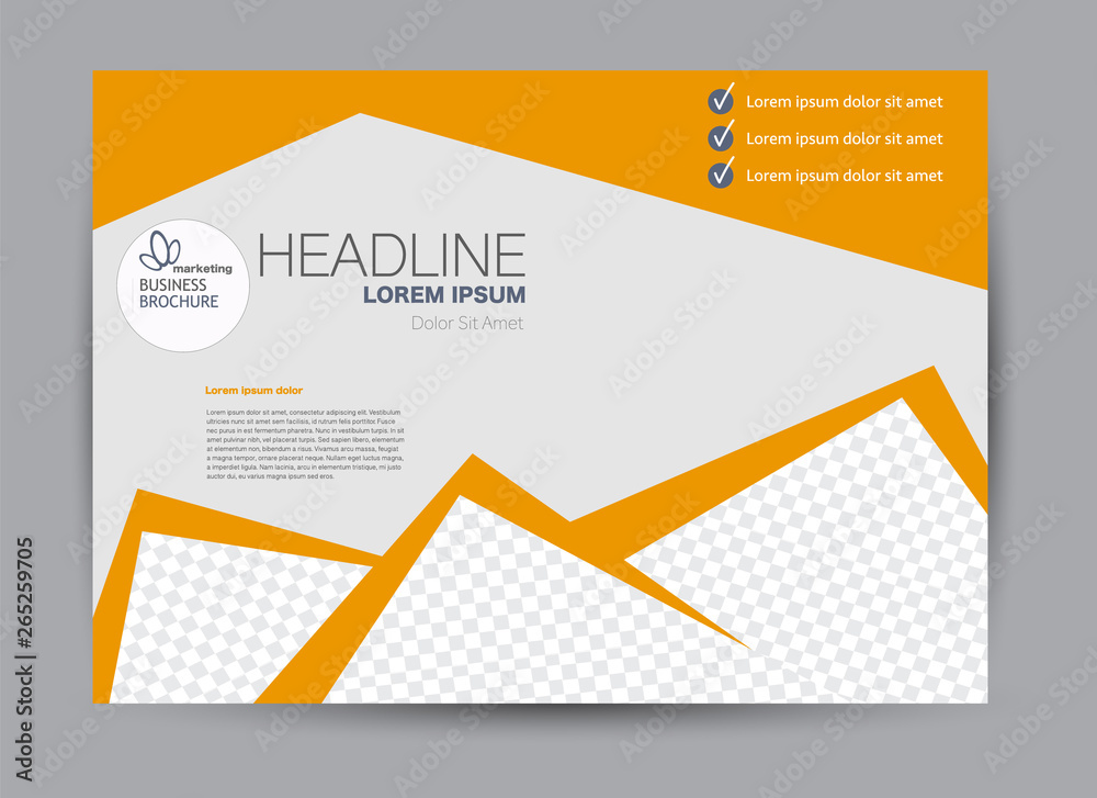 Landscape wide flyer template. Billboard banner abstract background ...