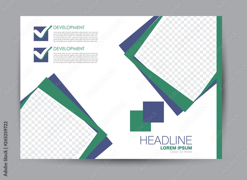 Landscape wide flyer template. Billboard banner abstract background ...