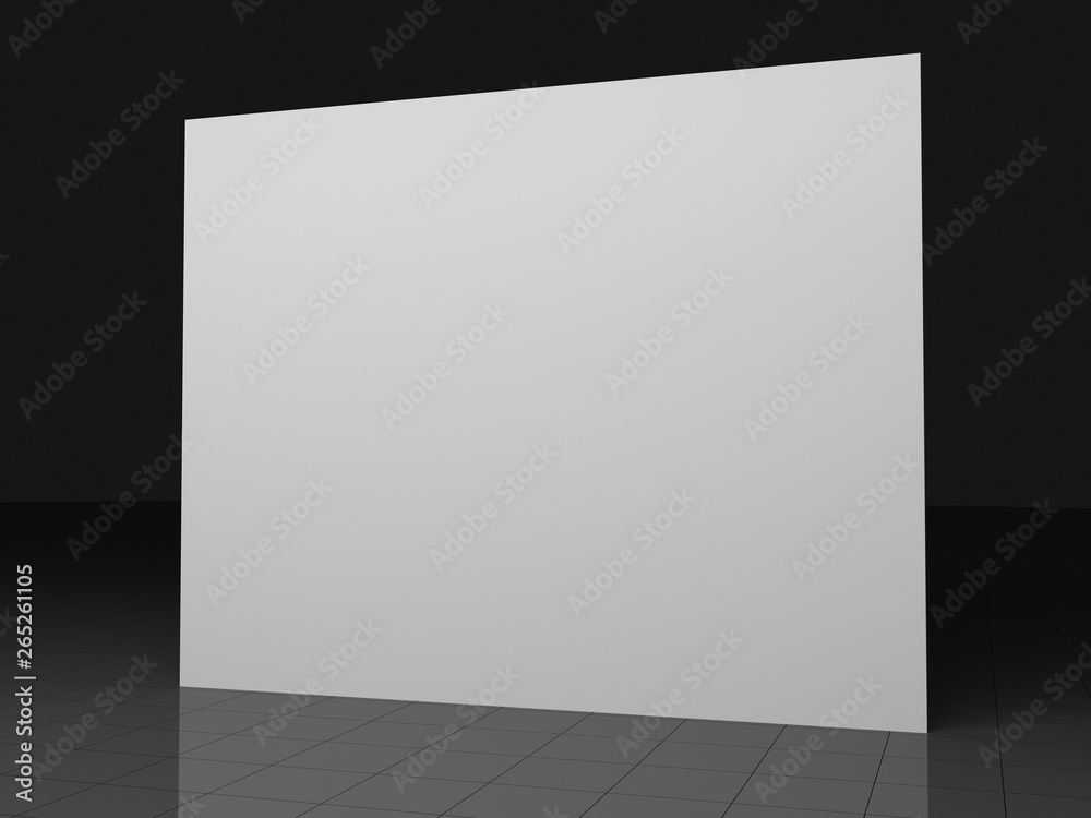 3d render backdrop 2x3 meters with plants and chairs, realistic mockup ...