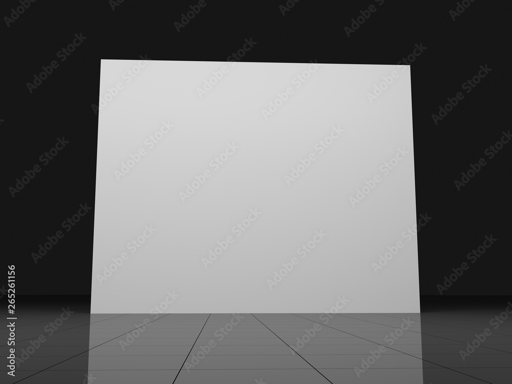 3d render backdrop 2x3 meters with plants and chairs, realistic mockup ...