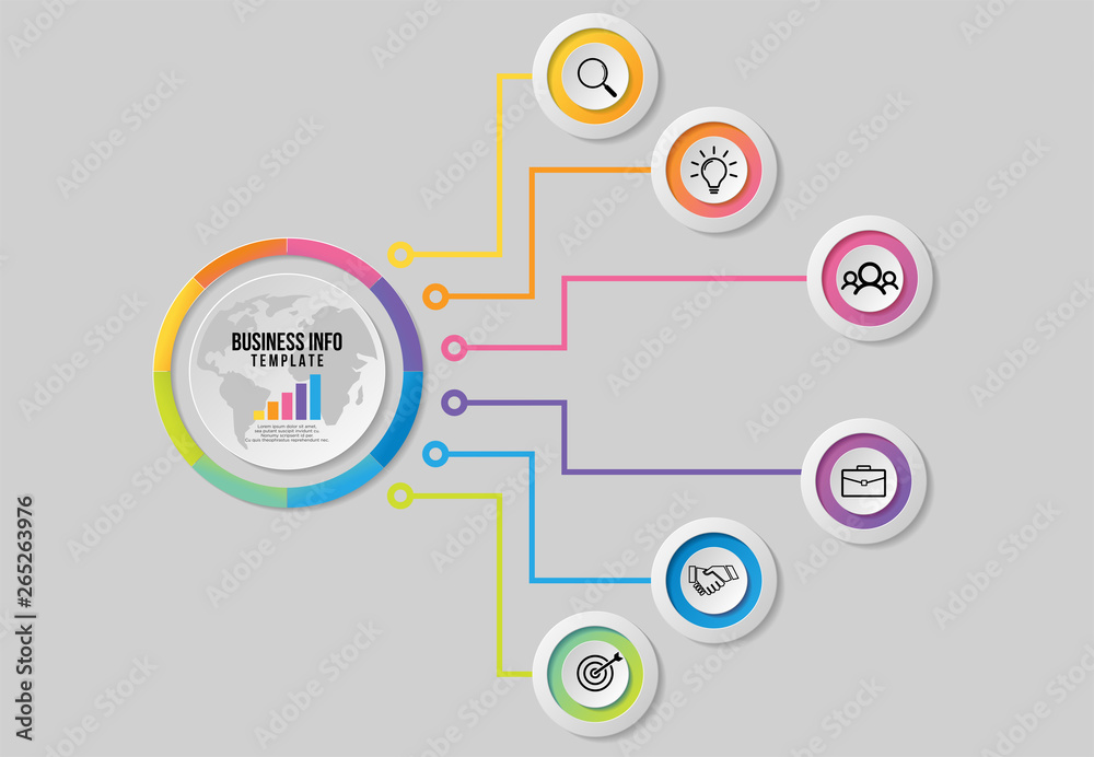 Vector Infographics Elements Template Design with Marketing Icons and ...