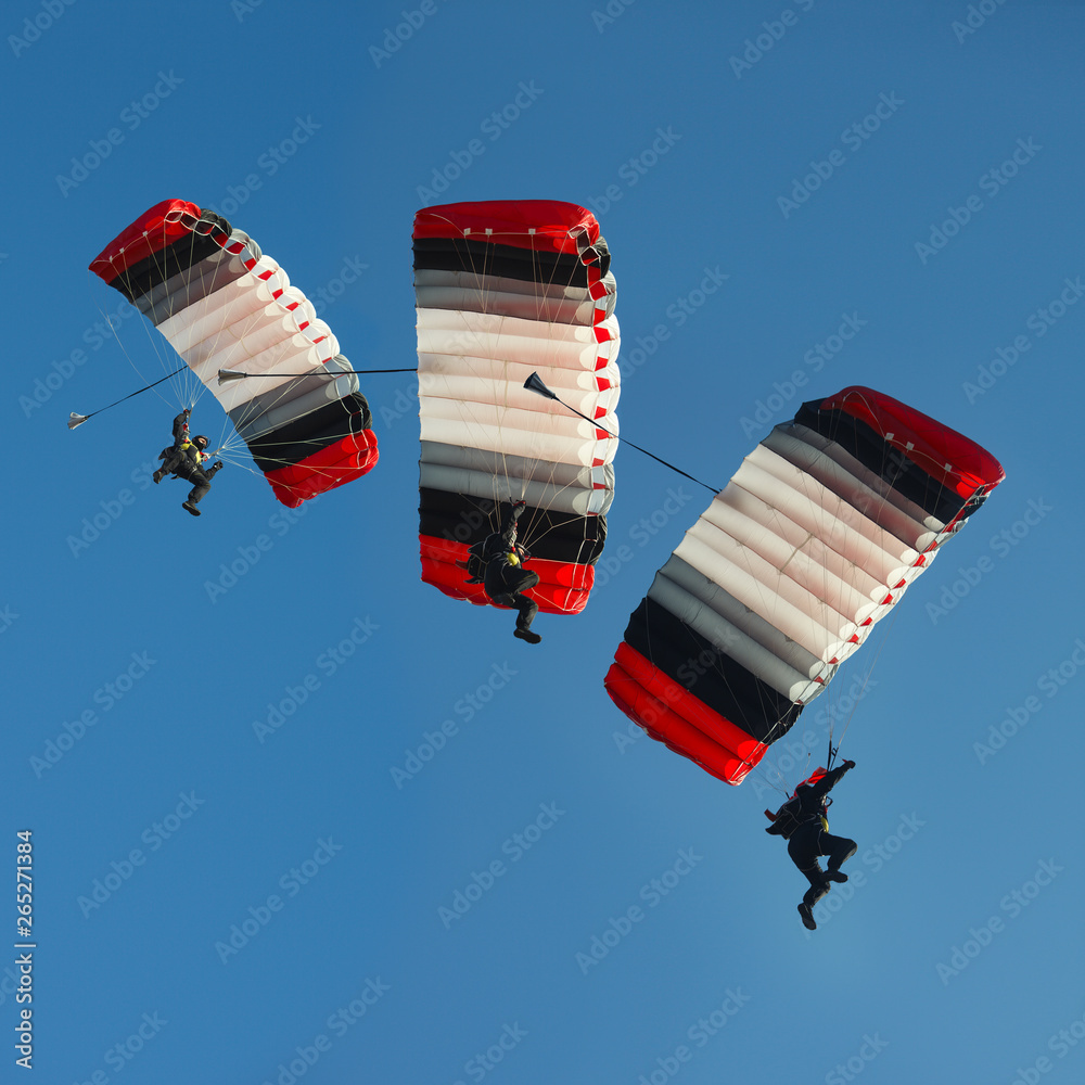Foto de Compilation of the phases of the skydiver's movement with a ...