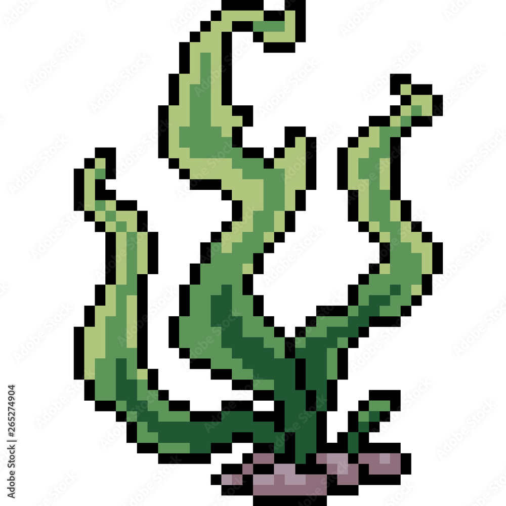 vector pixel art seaweed Stock Vector | Adobe Stock