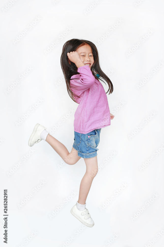 Happy Little Girl Jumping