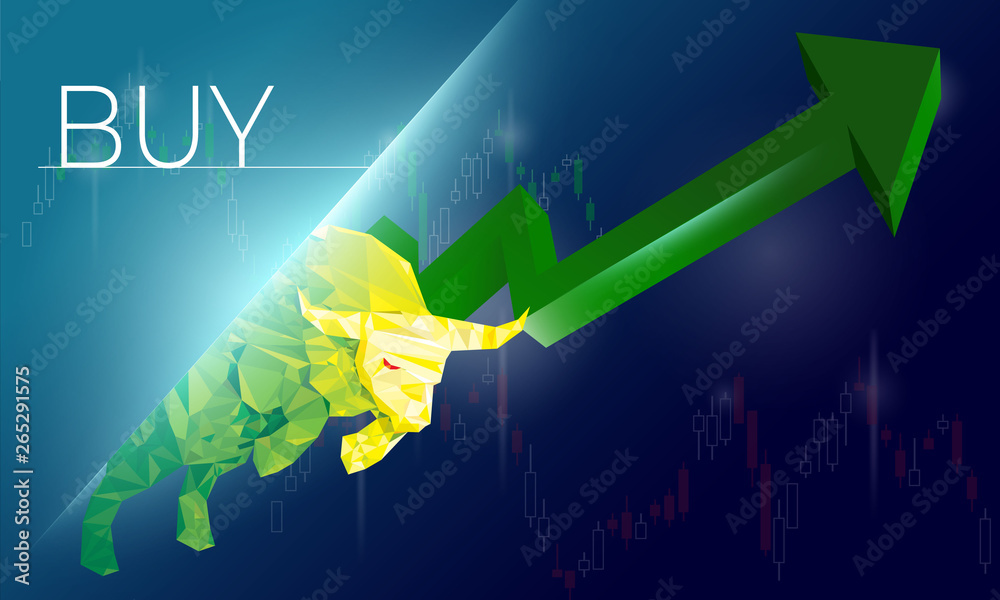 Bullish symbols on stock market vector illustration. vector Forex or ...