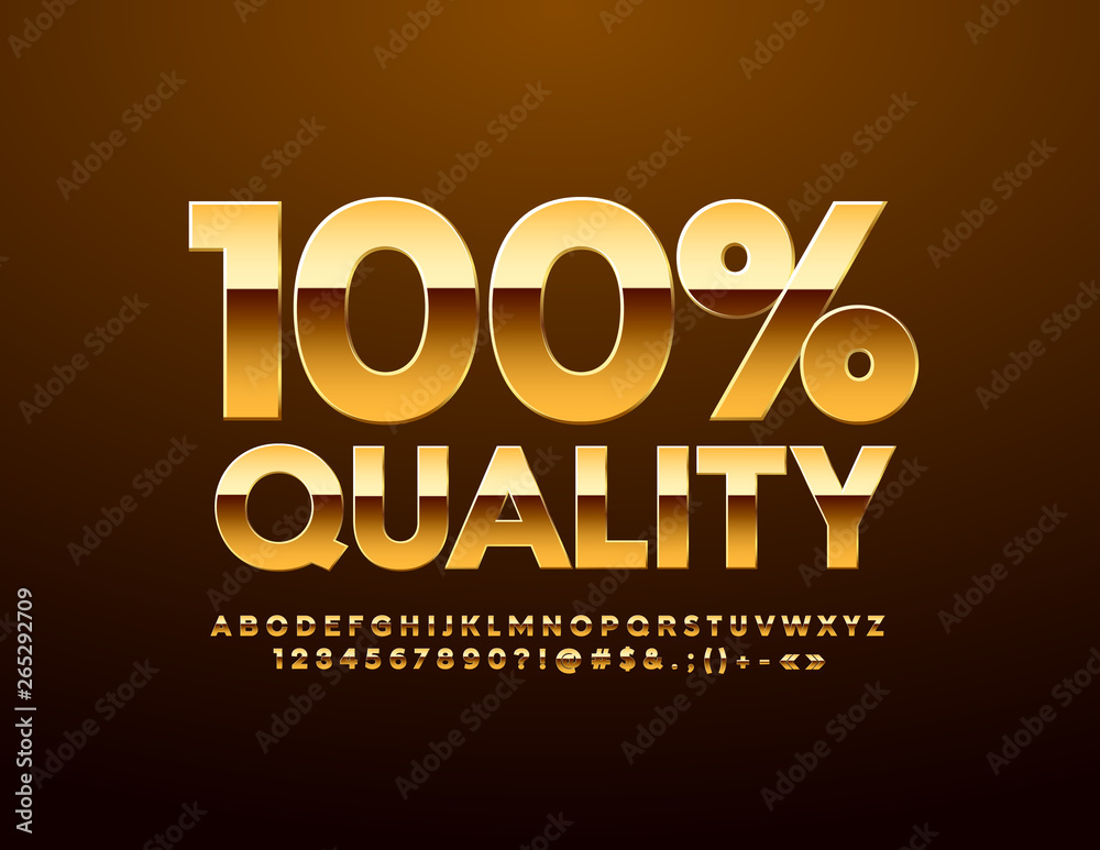 Vector Gold sign 100 Quality. Shiny elite Font. Elegant Alphabet ...