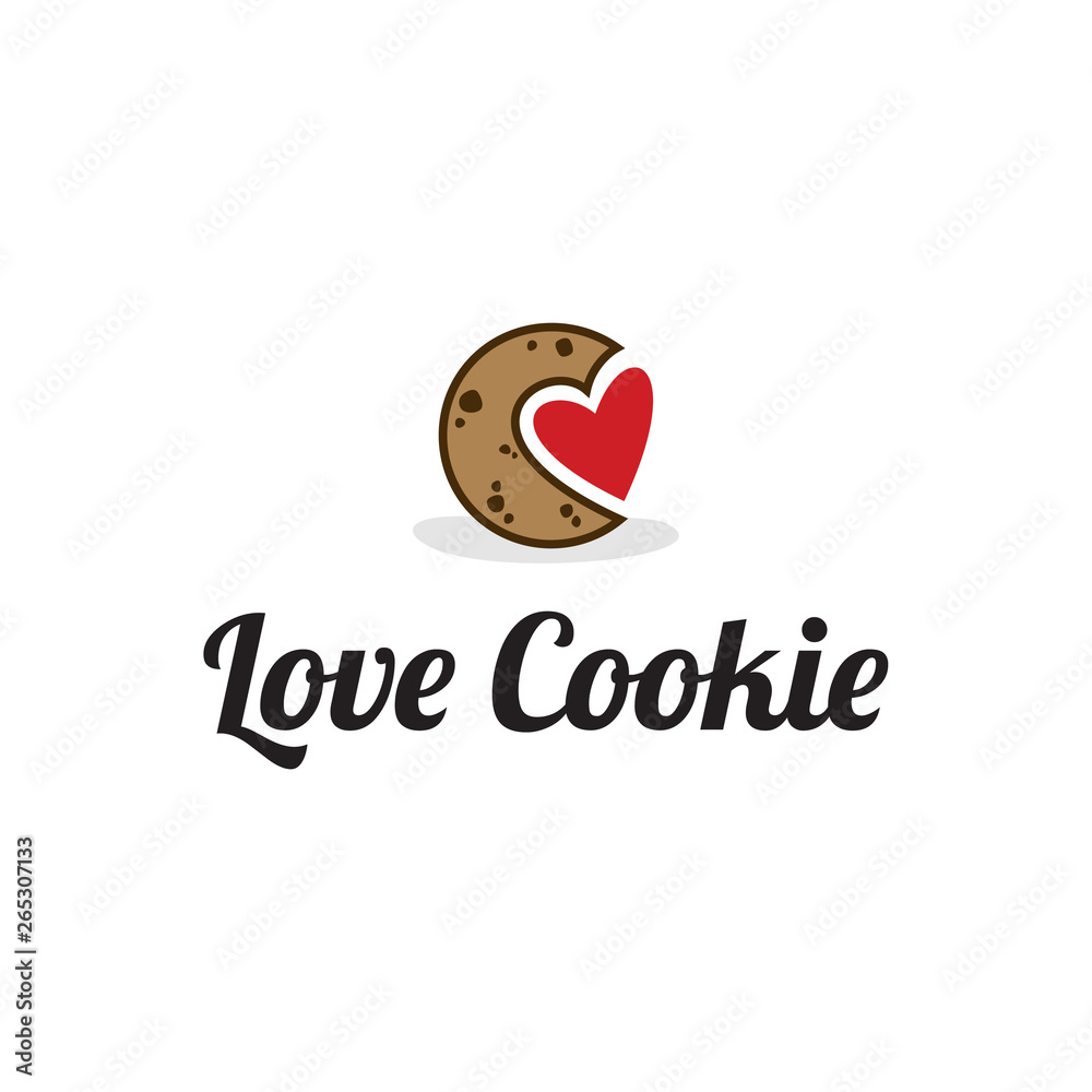 love cookie vector illustration logo design Stock Vector | Adobe Stock