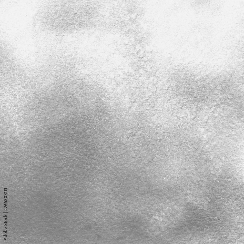 Silver with gray ink and watercolor texture on white paper background ...