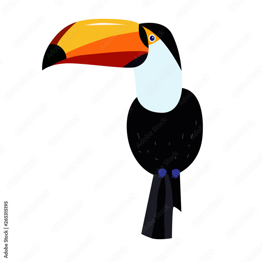 Beautiful toco toucan cartoon vector illustration Stock Vector | Adobe ...