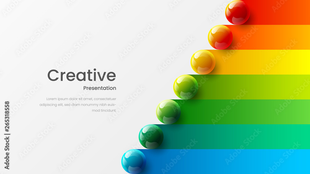 Amazing abstract vector 3D colorful balls illustration template for ...