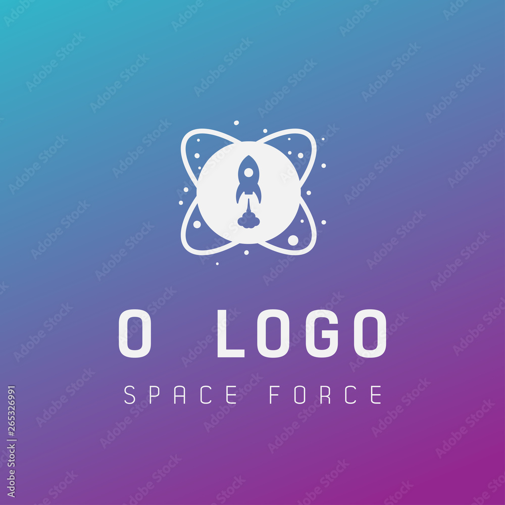 o initial space force logo design galaxy rocket vector in gradient ...