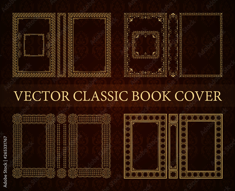 Vector classical book cover. Decorative vintage frame or border to be ...