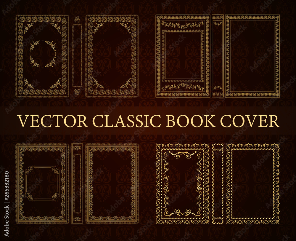Vector classical book cover. Decorative vintage frame or border to be ...