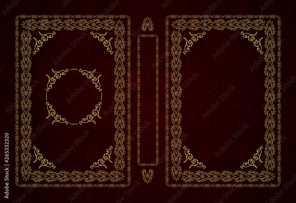 Vector classical book cover. Decorative vintage frame or border to be ...