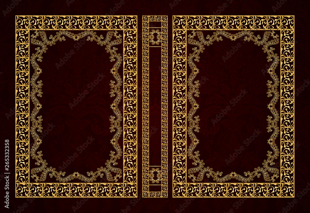 Vector classical book cover. Decorative vintage frame or border to be ...
