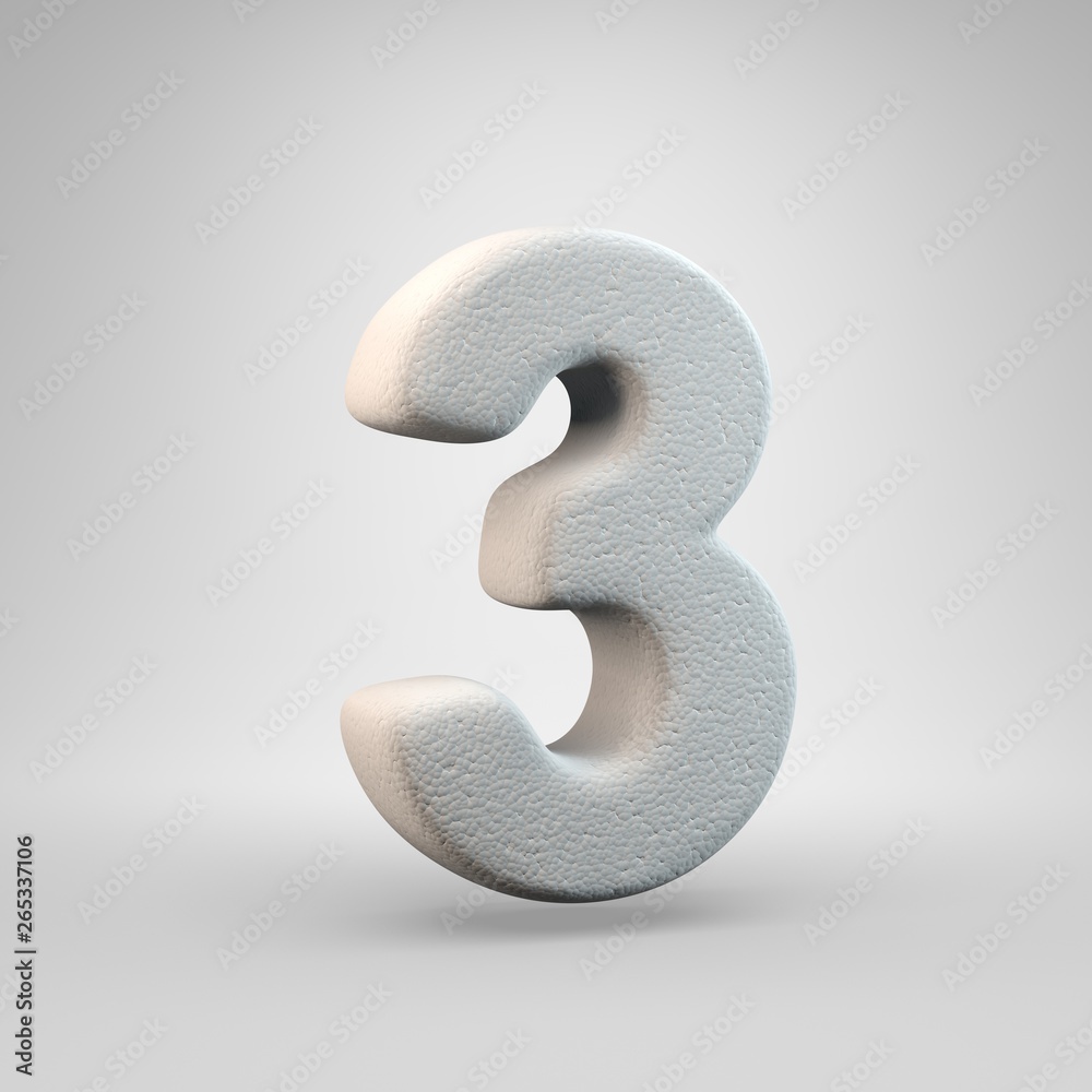 Volumetric construction foam number 3 isolated on white background ...