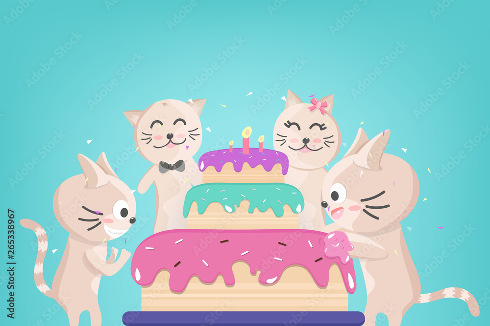 Happy Birthday Kitten Cake