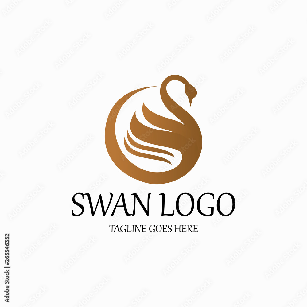 Swan logo design template. Vector illustration Stock Vector | Adobe Stock