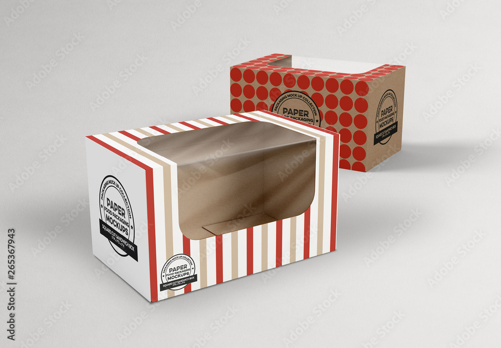 Sandwich Box Mockup Stock Template | Adobe Stock