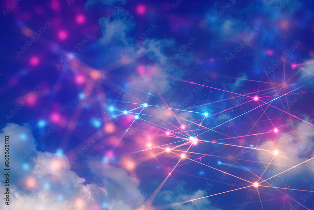 cloud storage background, network data deep learning, robotic ai ...