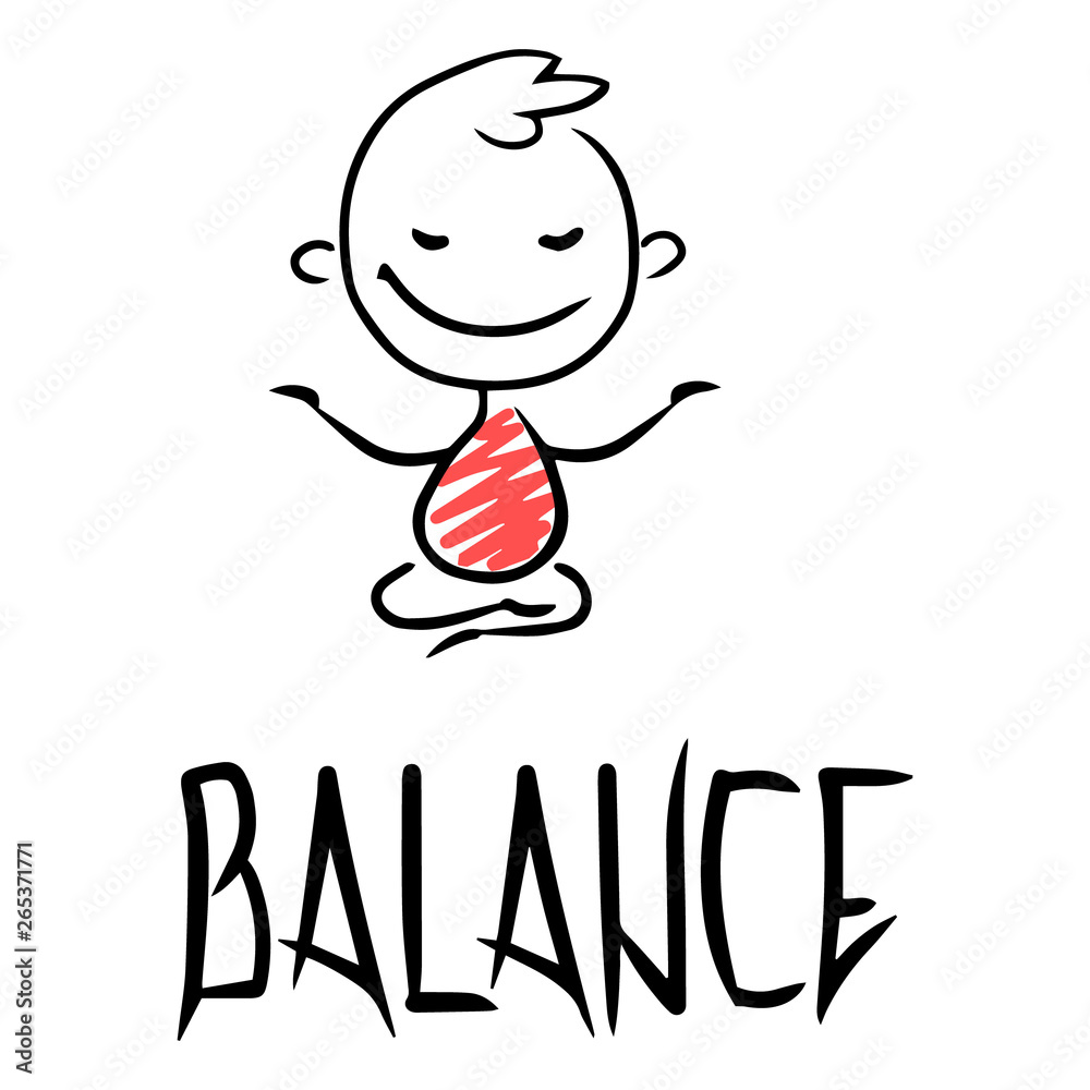 Sketch of a work leader balans. Hand drawn cartoon vector illustration ...