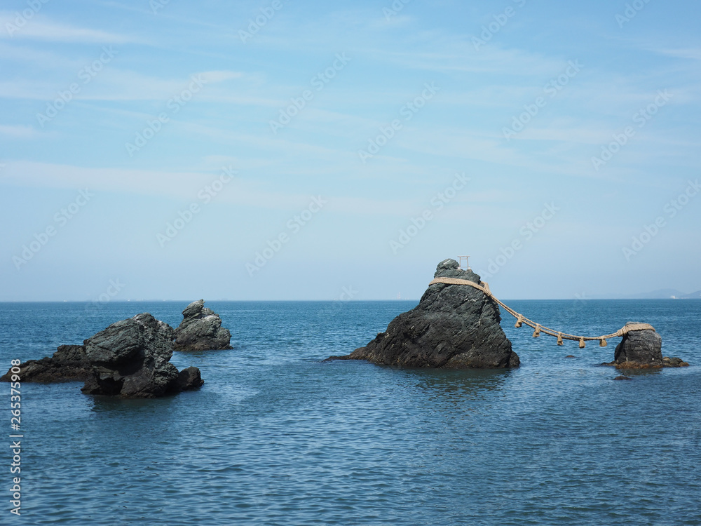 Meoto Iwa, the wedding rocks or married couple rocks in Futami Okitama ...