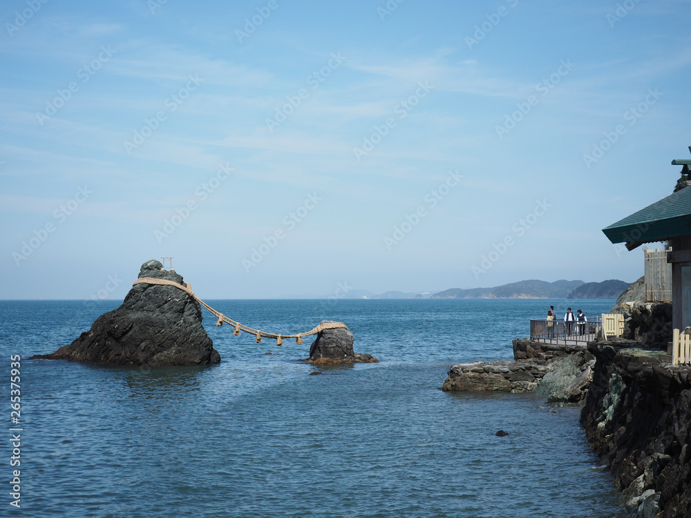 Meoto Iwa, the wedding rocks or married couple rocks in Futami Okitama ...