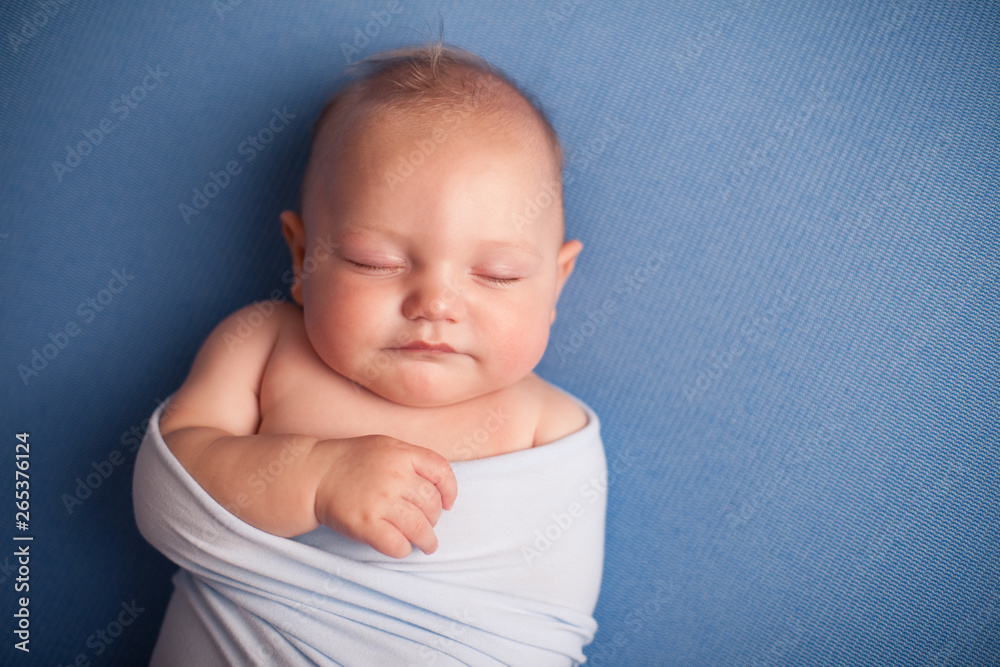 Chubby Little Baby Sleeping Peacefully - Color Portrait Stock Photo ...
