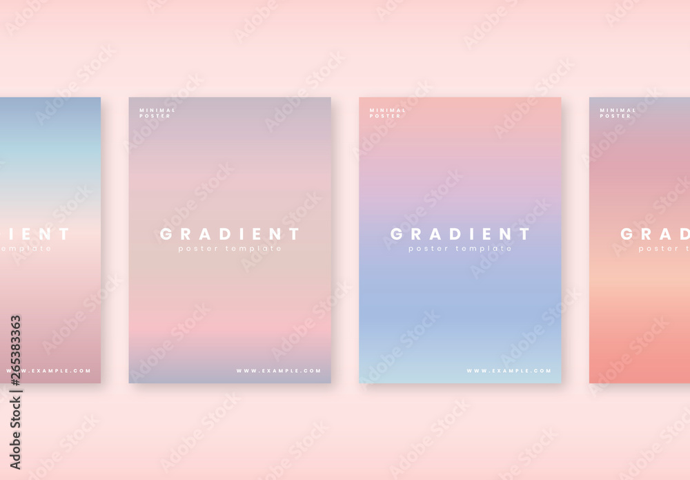 Gradient Poster Layouts with Minimal Type Stock Template | Adobe Stock
