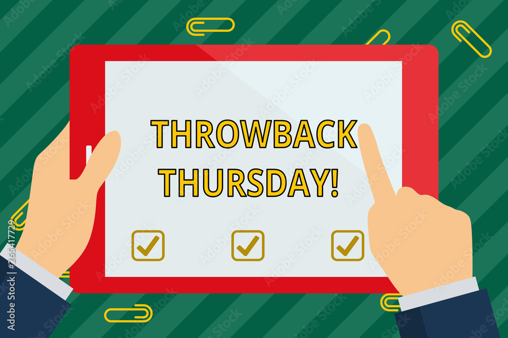 Word writing text Throwback Thursday. Business photo showcasing wistful ...