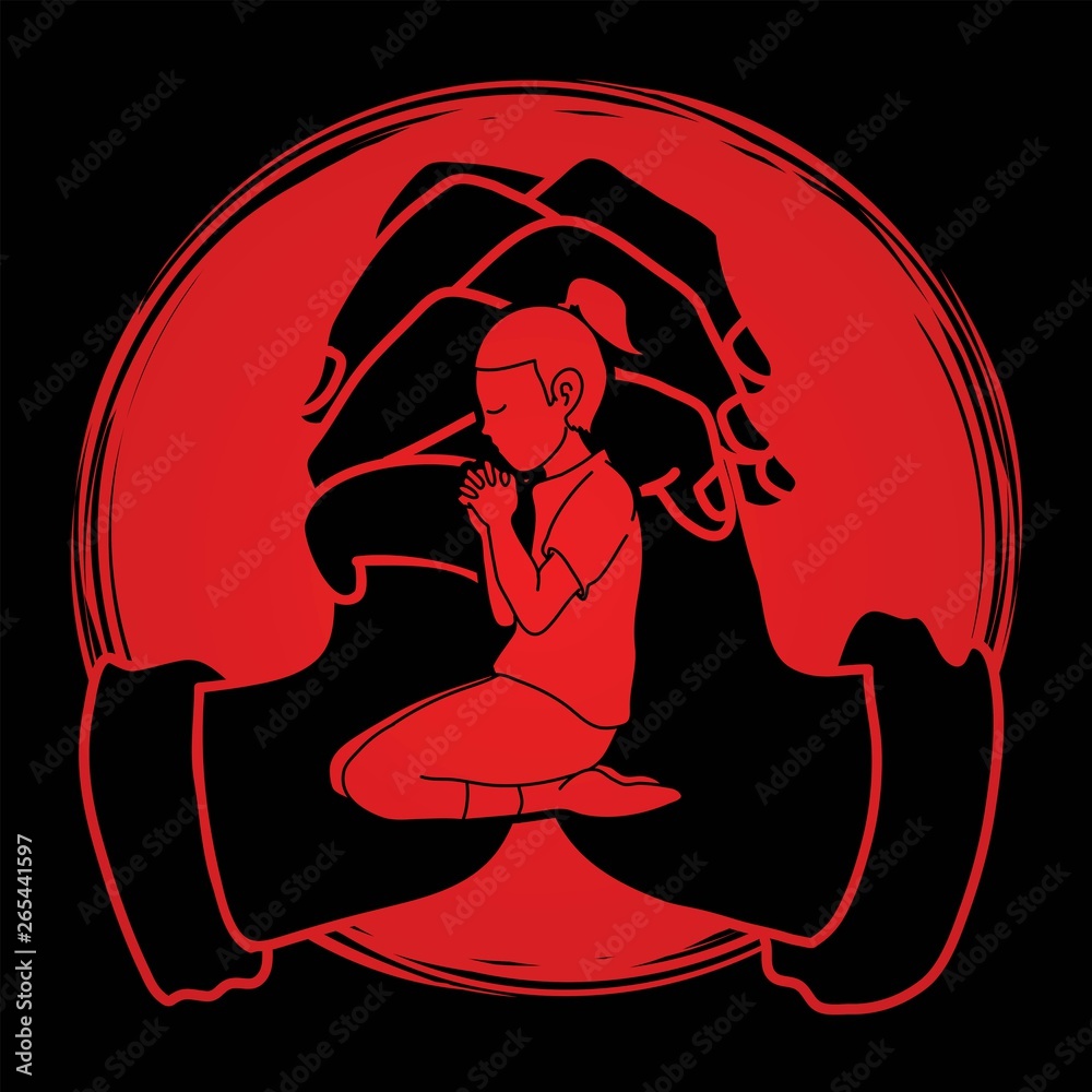 Prayer, Christian praying ,Praise God, Worship cartoon graphic vector ...