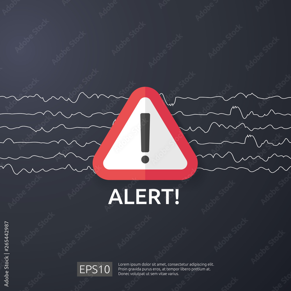 attention warning attacker alert sign with exclamation mark. beware ...