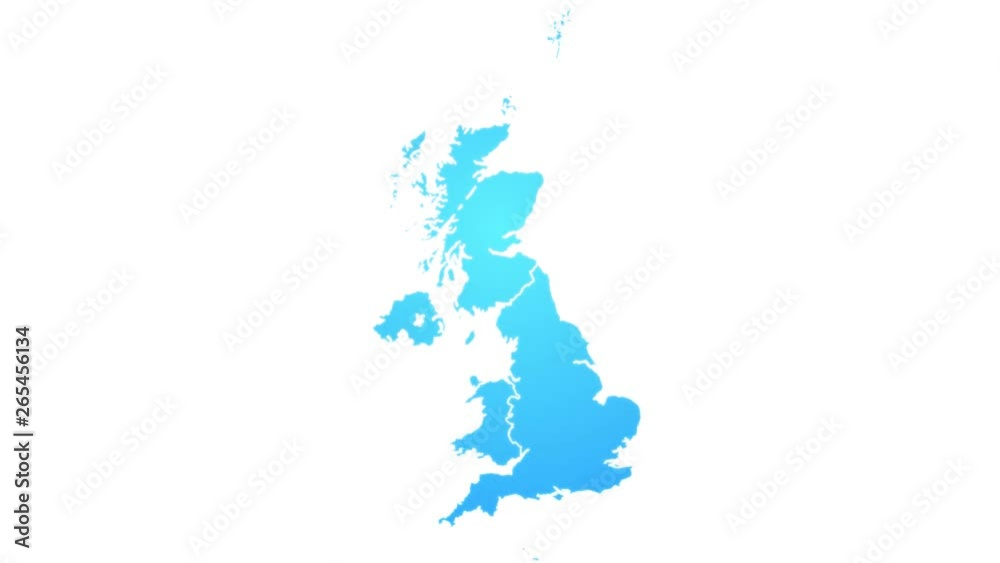 United Kingdom Map Showing Up Intro With Regions/ 4k animated UK map ...