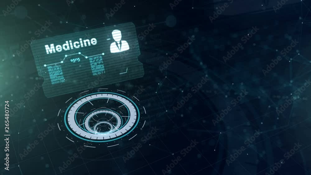 Video „Three moving circles are on focus, then abstract medical card ...