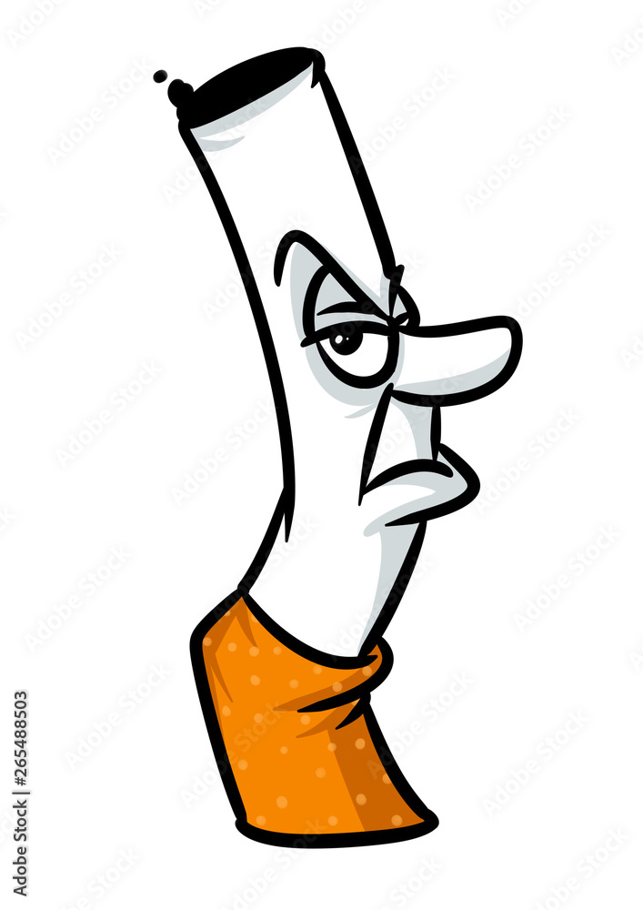Angry cigarette tobacco character cartoon illustration isolated image ...
