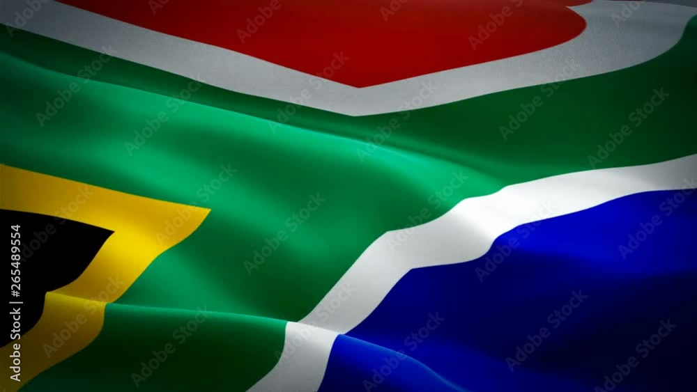 South Africa flag video waving in wind. Realistic South Africa Cape ...