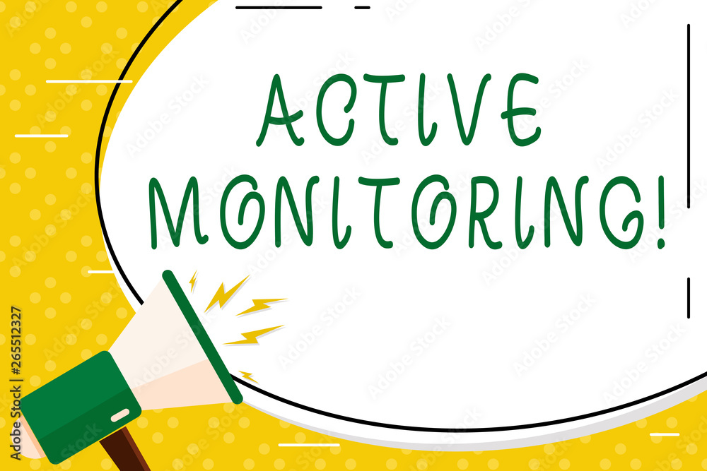 Writing note showing Active Monitoring. Business concept for ...