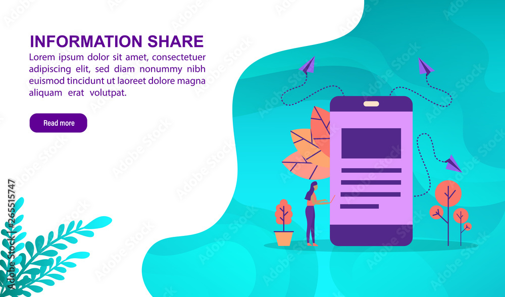 Information share illustration concept with character. Template for ...