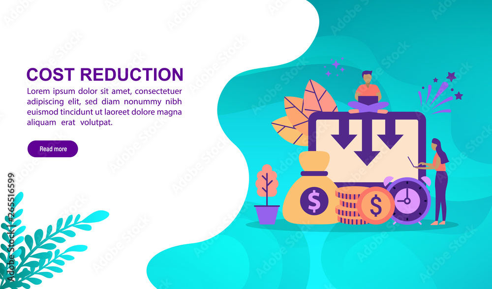 Cost reduction illustration concept with character. Template for ...