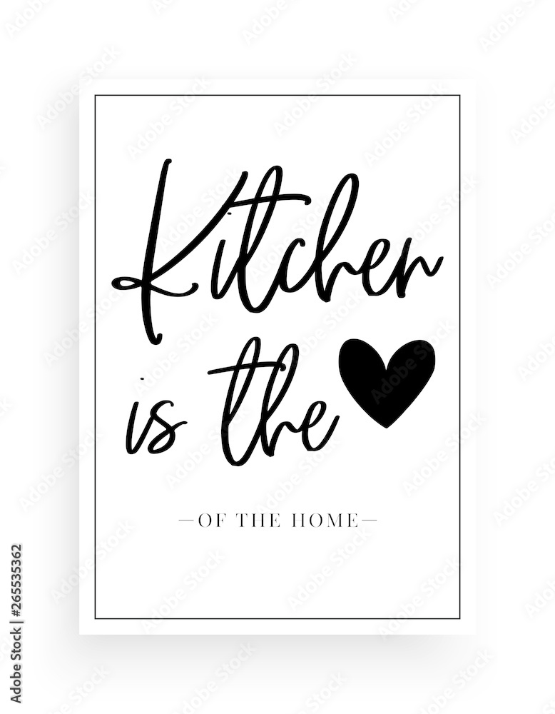 Minimalist Wording Design, Kitchen is the heart of the home, Wall Decor ...