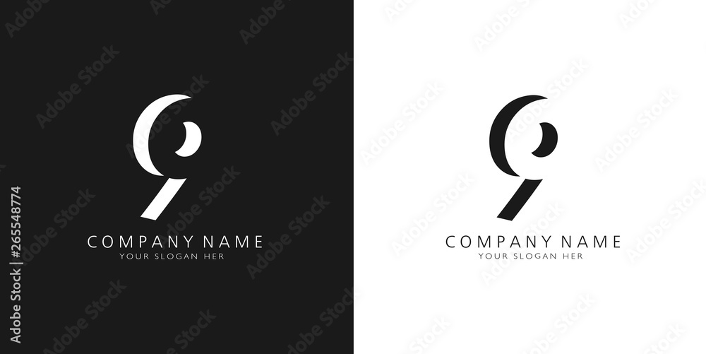 9 logo numbers modern black and white design Stock Vector | Adobe Stock