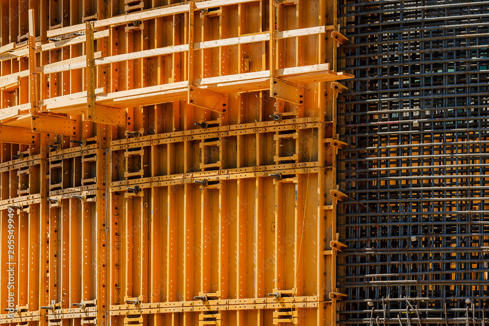 Construction form and rebar Stock Photo | Adobe Stock