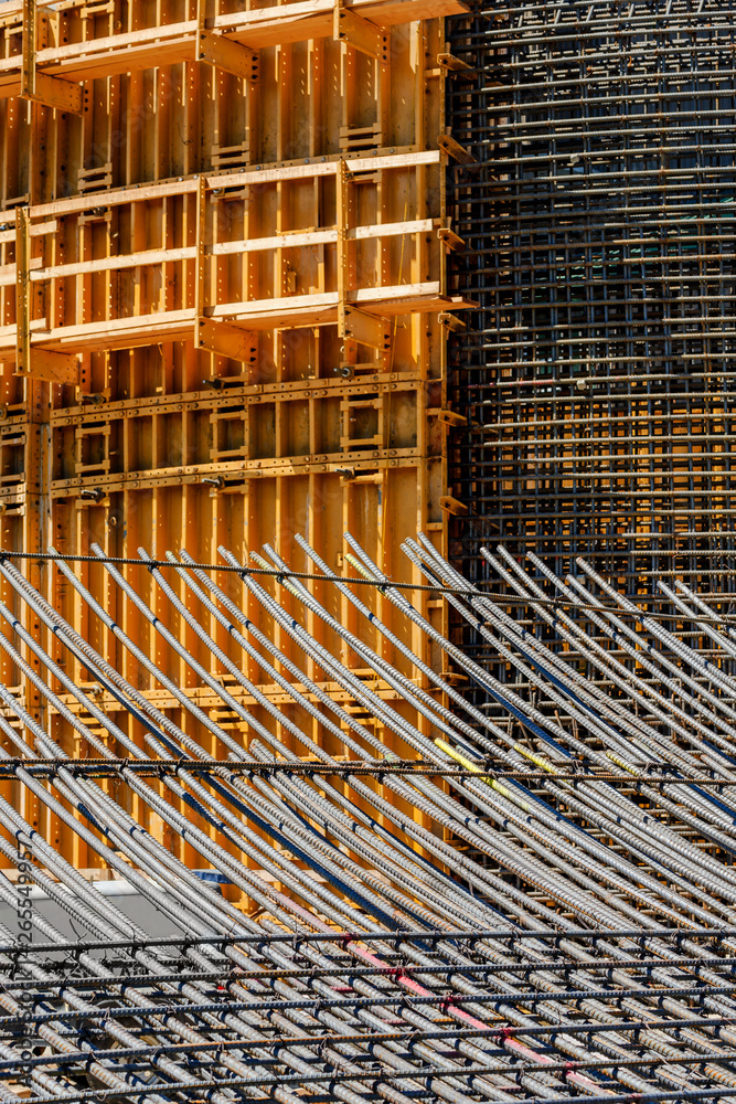 Construction form and rebar Stock Photo | Adobe Stock