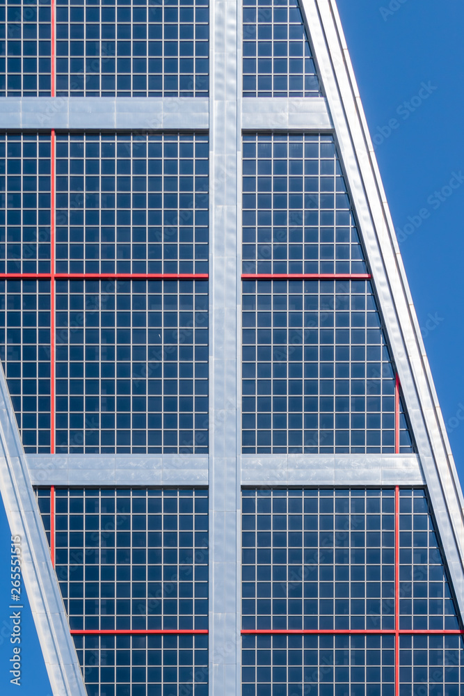 Detail of Gate of Europe, two building with an inclination of 15 degree ...