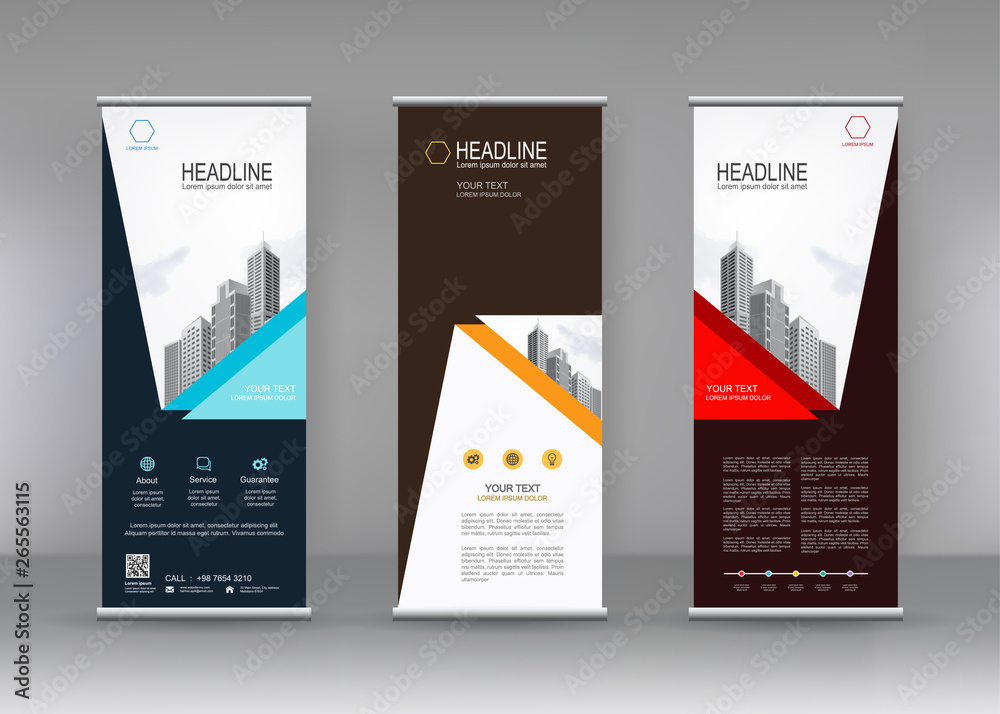 Vertical banner stand template design. can use for brochure flyer ...