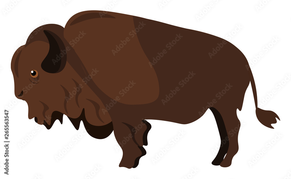 Clipart of a brown bison vector or color illustration Stock Vector ...