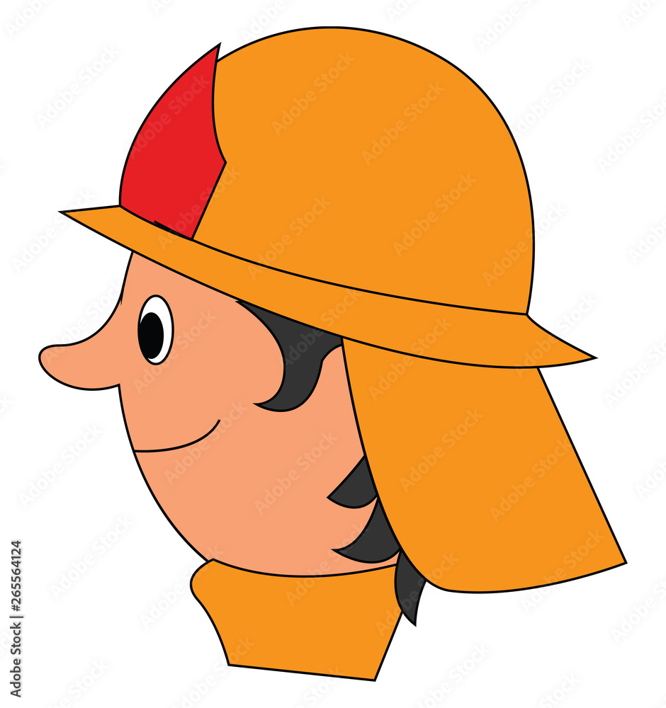 Cartoon fireman set isolated white background viewed from the side ...