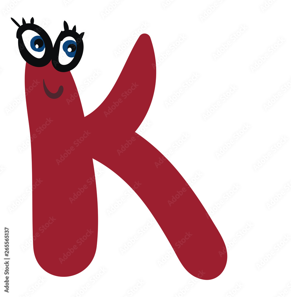 Alphabet Capital K Emoji In Red Color Vector Or Color Illustration Stock Vector Adobe Stock
