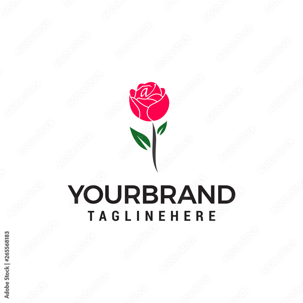 rose logo design concept template vector Stock Vector | Adobe Stock